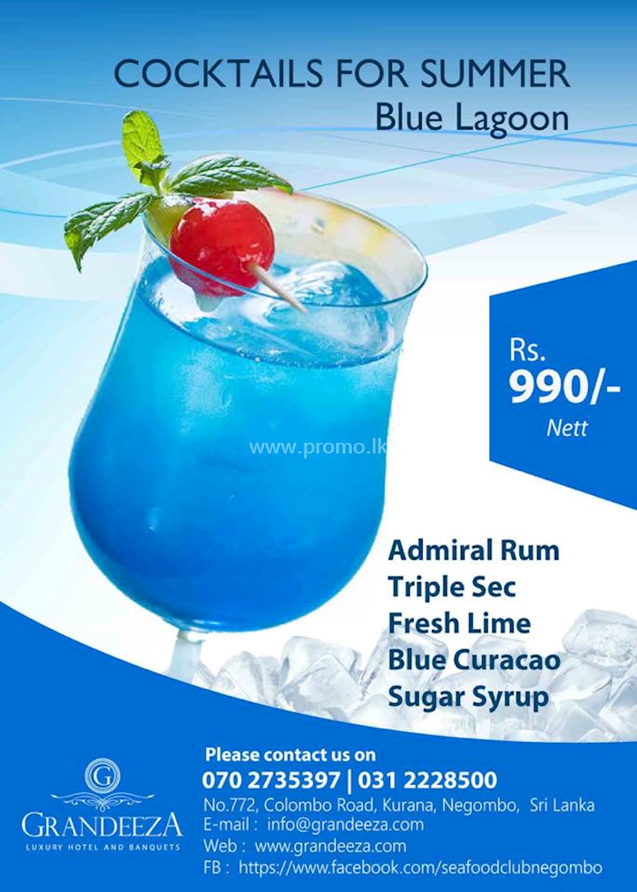 Cocktails for Summer Blue Lagoon from Grandeeza