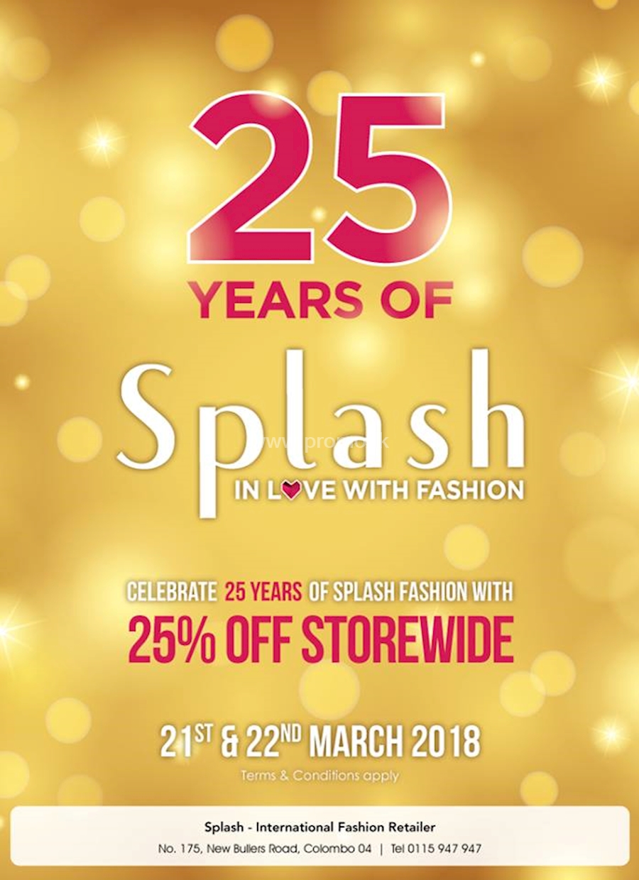 25% off on your favourite collections at Splash
