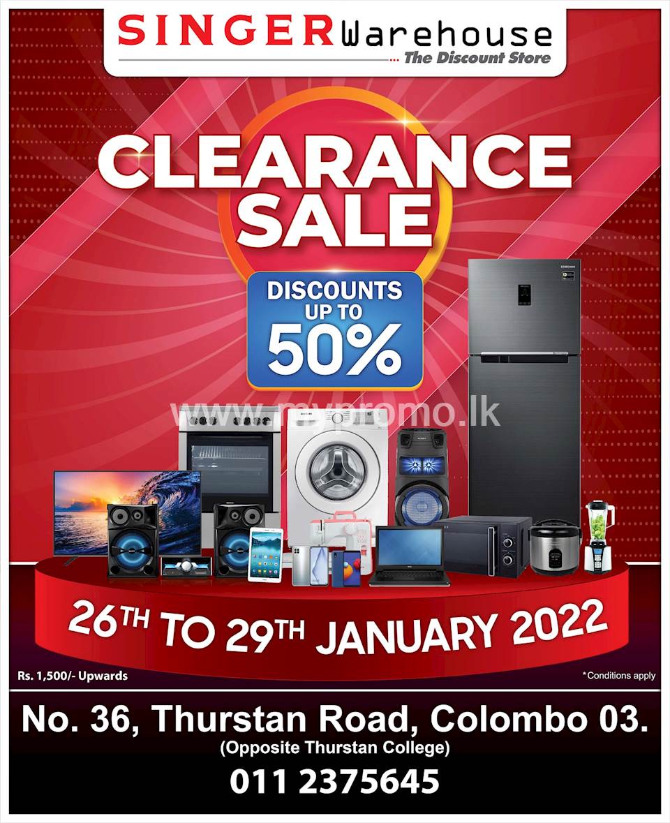 Up to 50% OFF on Electronics & Home Appliances at Singer Warehouse