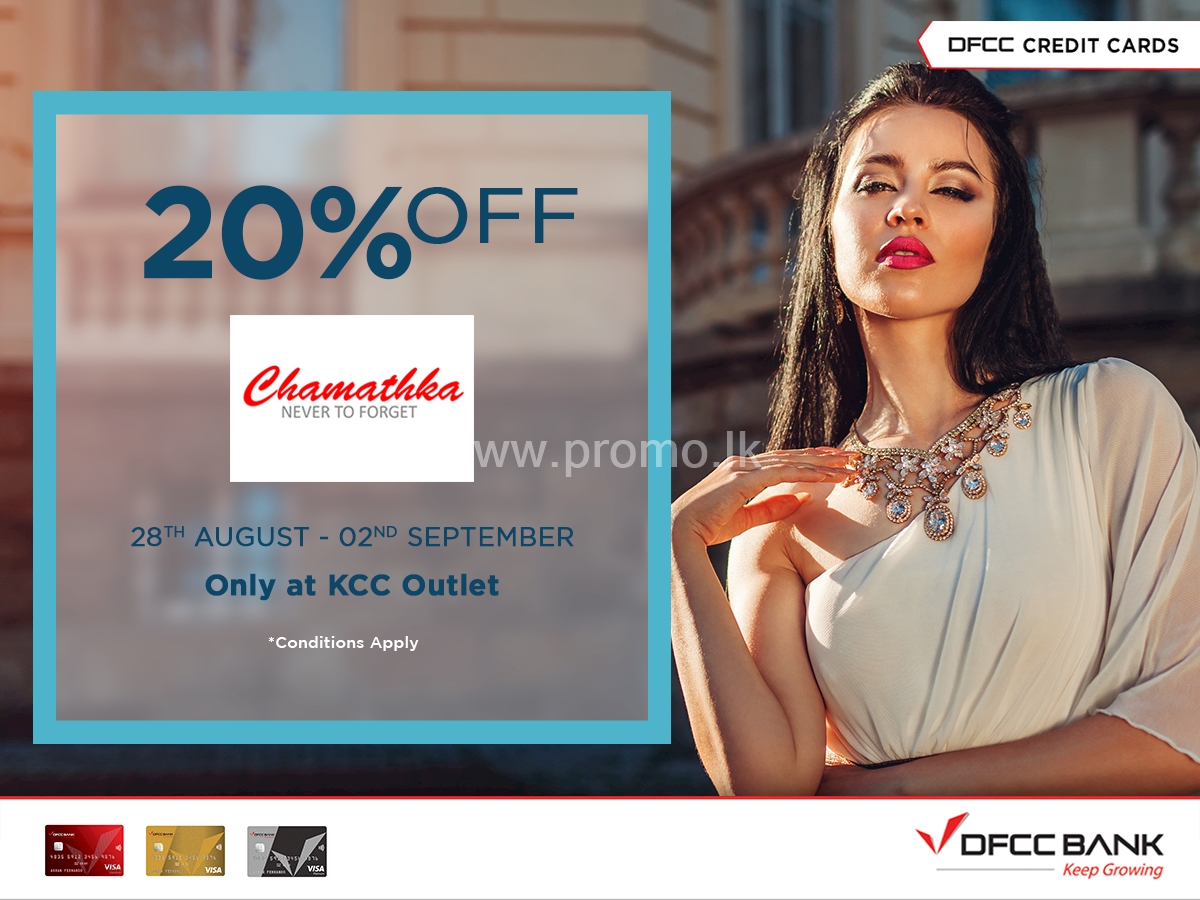 Get 20% Off from Chamathka Jewellery for DFCC Cardholders at KCC Outlets