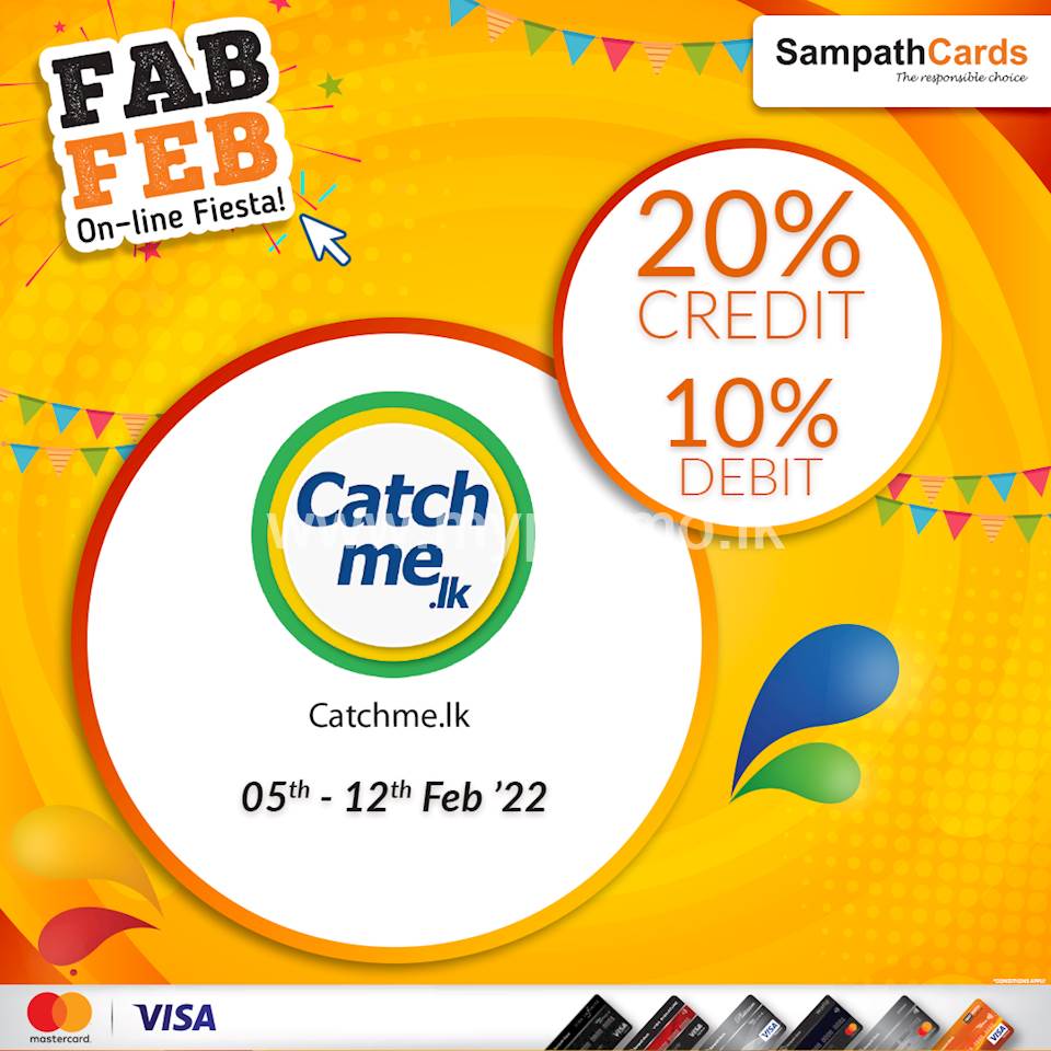 Get up to 20% off for sampath cards at catchme.lk