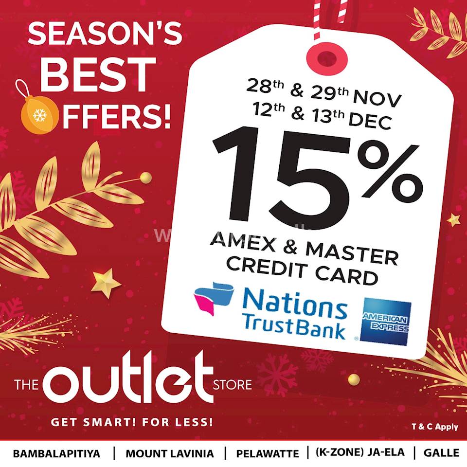 Enjoy this Season with savings on Amex & Master Credit Card 15% off ...